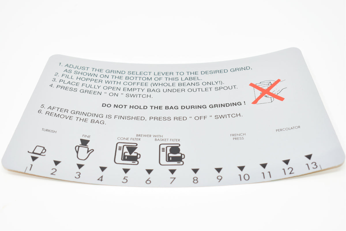 VTS 6S HMVC Operating instruction English Label silver foil (Costco Ve ...