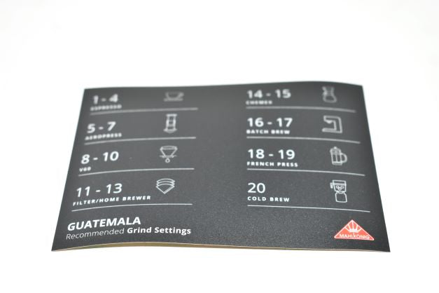 GUA 2.0 - Recipe information sticker- ENGLISH